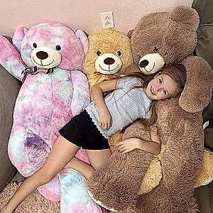 MorisMos 52'' Giant Teddy Bear Stuffed Animals, Cuddly Soft Big Teddy Bears Plush, Large Stuffed Bears for Kids, Baby Shower, Christmas, (Light Brown)