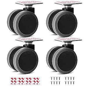 Cofufu Self Adhesive Caster Wheels Set for Trash Can, Storage Box (4PCS, 1.5")