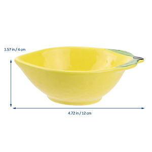 Housoutil Lemon Shaped Bowl Fruit Design Bowl 3D Fruits Foods Platter Lemon Bowl Foods Serving Container for Snacks Dessert Salad Rice Cake Pudding Candy Yellow Sauce Bowls