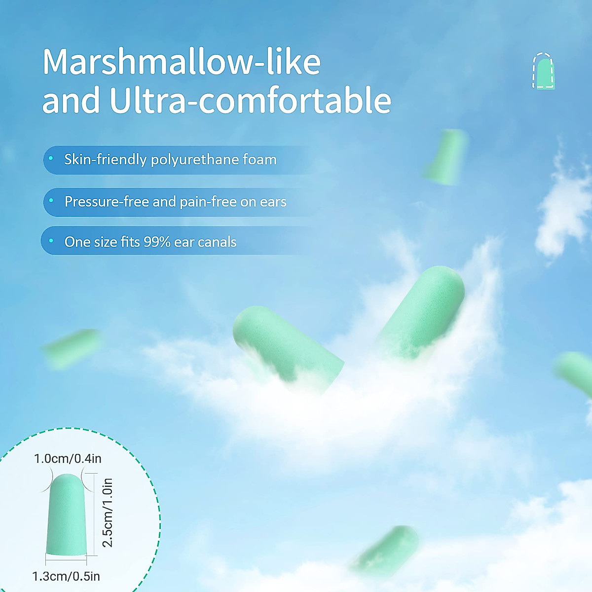 𝟑𝟖𝐝𝐁 Ultra Soft Ear Plug for Sleeping, 120 PCs High Noise Cancelling Earplug with Aluminum Case, Industrial-Grade Hearing Protection Earplug for Snoring/Working/Studying/Side Sleeper, Slow Rebound