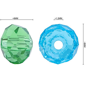 Guoxin 300Pcs Briolette Crystal Glass Beads Faceted Assorted Colors Spacer Beads for DIY Bracelets Crafts Jewelry Making with Box (8MM, Briolette)