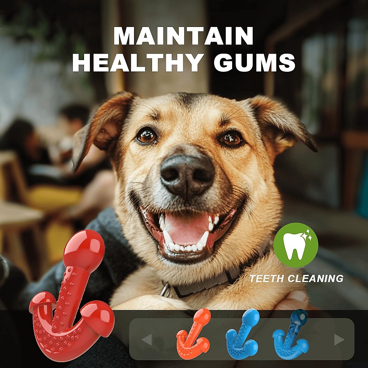 GFECMX Dog Toys for Small Dogs - Indestructible Dog Toy, Puppy Chew Toys for Teething - for Boredom,Dog Enrichment Toys,Puppy Toys to Keep Them Busy,Chew Toys for Aggressive Chewers,Medium,Bacon,Red