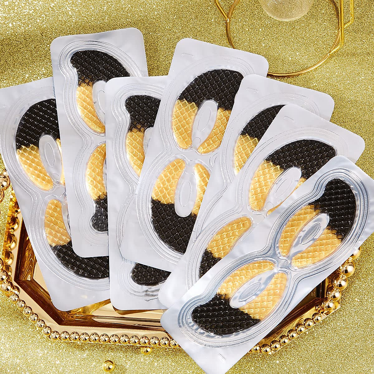 ICANdOIT 24K Gold Eye Mask For Dark Circles&Puffiness,Anti-Aging,Anti-Wrinkle With Hyaluronic Acid and Collagen,Eye Zone Care Eye Patches for All Skin Types,Best Gift Idea for Women&Men,7Pairs