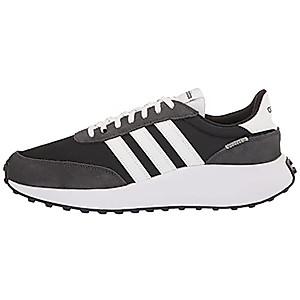 adidas Men's 70s Running Shoe, Black/White/Carbon, 10.5