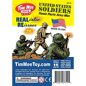 TimMee Plastic Army Men - OD Green vs Tan 48pc Toy Soldier Figures - Made in USA