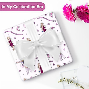 Popular Singer, Gift Wrapping Paper,Gift Wrap Sheets, 5 Sheets, 20X30 inches, Folded flat sheets, Red/Pink/Maroon, Christmas, Birthdays, Events,