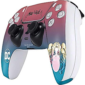 Skinit Decal Gaming Skin Compatible with PS5 and Compatible with PS5 Digital Edition DualSense Controller - Officially Licensed Warner Bros Harley Quinn Mad Love Design