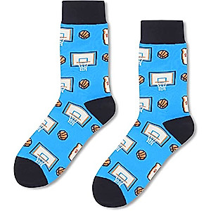 HAPPYPOP Fun Basketball Socks Men, Basketball Gifts Basketball Coach Gifts Basketball Team Gifts Basketball Fan Gifts