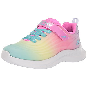 Skechers Girls Jumpsters 2.0-Blurred Dream Sneaker, Pink/Multi, 2 Little Kid