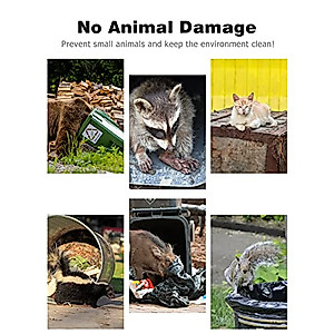 Mellbree Trash Can Lid Lock, 2Pcs Stainless Steel Outdoor Trash Can Strap Lock for Animals, Squirrels, Dogs and Raccoon Lid Lock Garbage Can