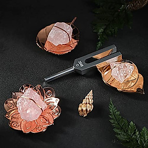 Ckakra Tuning Fork Kit,Rose Quartz Crystals Decor,2048hz Tuning fork, Meditation Mindfulness items,Zen Decor,Retirement Gifts for Women, Lilac Gift Packages,Rose Gold