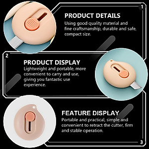 Angoily 3pcs Multi-functional Students Pocket Multi Supplies Knives Cutting for Practical Retractable Use School Cutter Class Animal Craft Cartons Diy Slides Utility Razor Crafts Cm