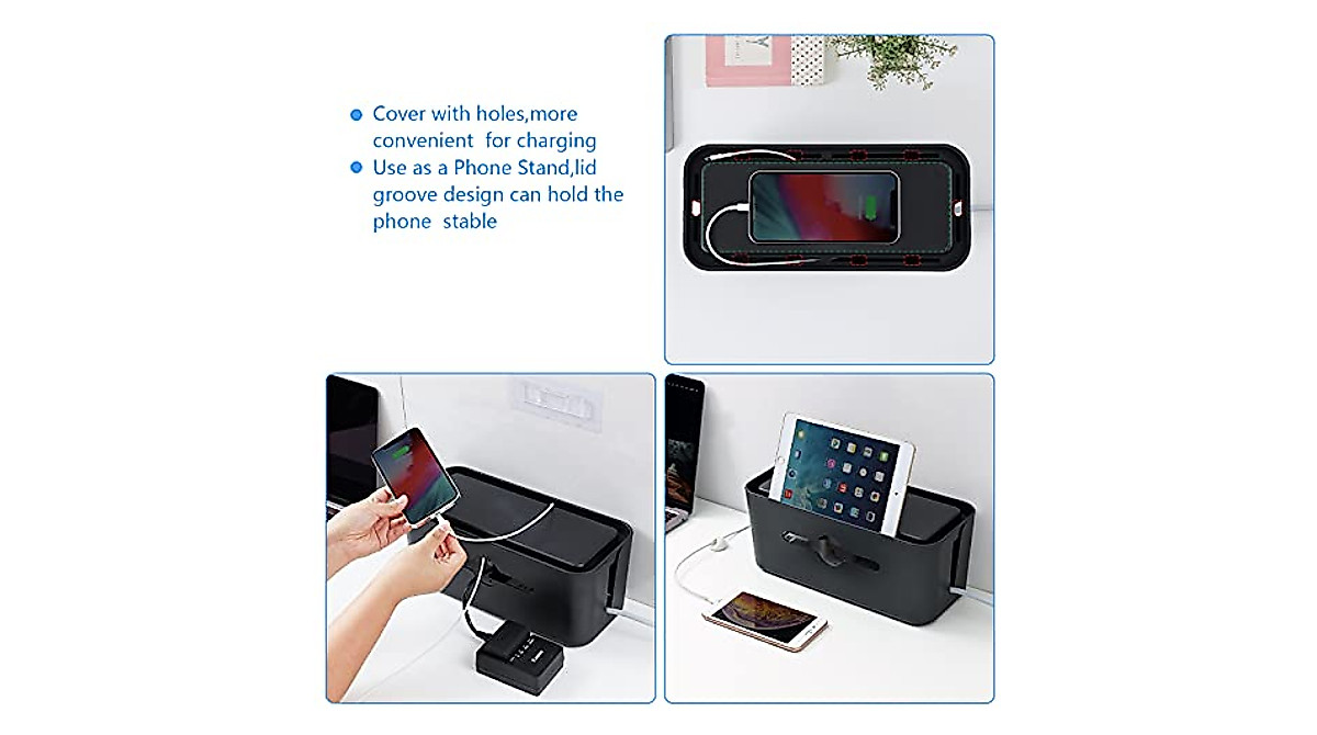 Cable Management Box for Home & Office – Hide Power Strips & Wires