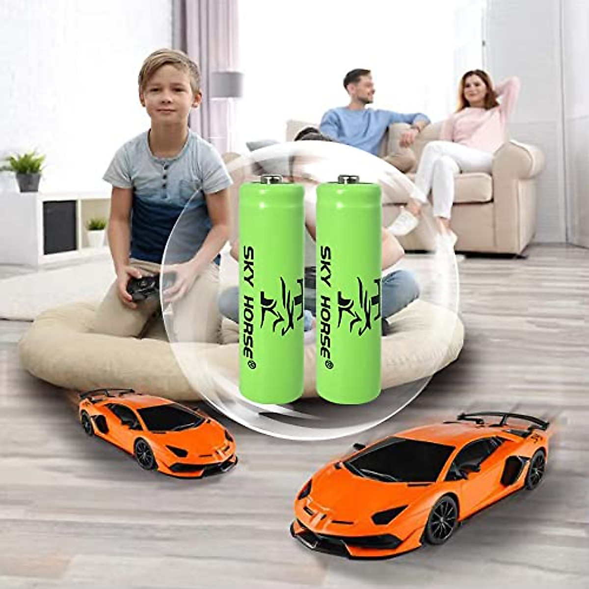 SKY HORSE AA Rechargeable Battery Ni-MH 1.2V 600mAh for Garden Light,Solar Lights,Toys,Remote Control, Mouse(8)…