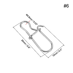 PATIKIL Fishing Snaps, 100 Pack 81.5LBS Stainless Swivel Tackle Kit Fishing Clips Lure for Saltwater Freshwater, Silver