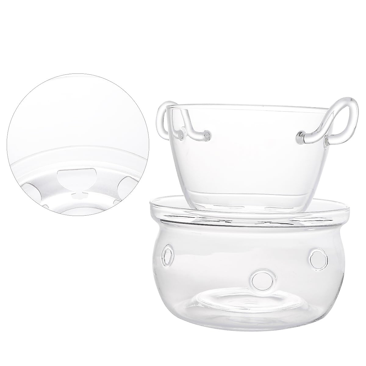 jojofuny 1 Set Double Boiler Pot Set for Melting Chocolate Clear Glass Chocolate Melting Pot - Melting Heat Proof Bowl for Cheese Butter Candy Candle