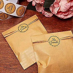 His Favorite Her Favorite Rustic Stickers for Weddings (1.5 in, 1000 Pieces)