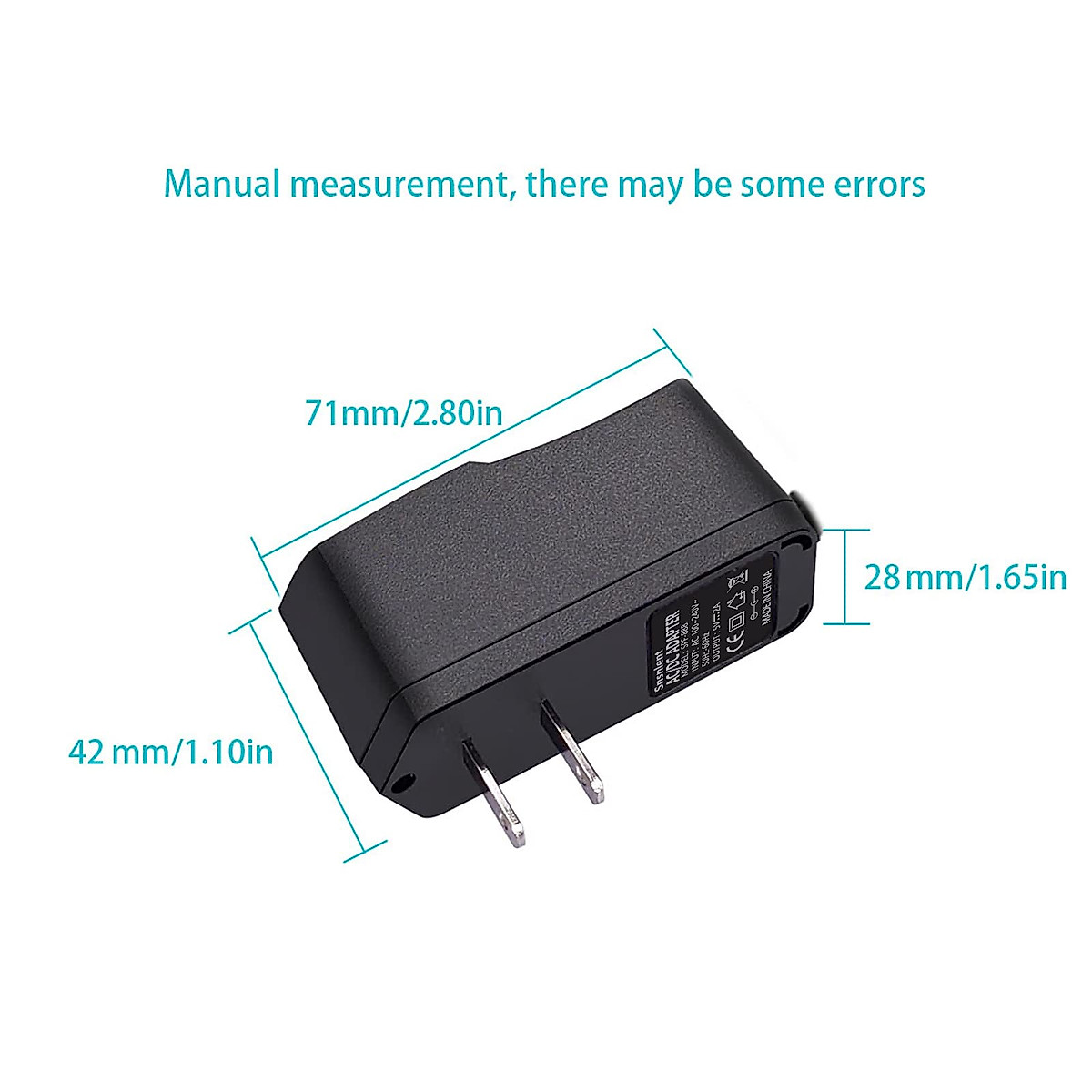Snsnlent 5V 2A AC DC Adapter with 5.5 x 2.5mm Charger US Plug 5V 2A Power Adapter 5V 2A 1A Switching Power Adapter 5V 2000ma Switching Power Supply Charger DC Connector Jack 5.5mmx2.1mm