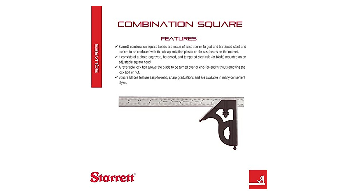 Starrett 12" Combination Square - Precision & Durability