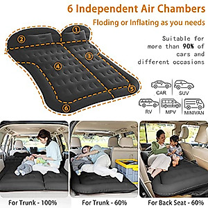MOMERYAYA SUV Air Mattress Camping Bed,Car Mattress Back Seat,Portable Foldable Car Air Bed,SUV Sleeping Pad, Car Bed Mattress for Home & Travel & Picnic & Camping,Black