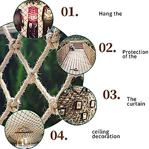 RZM Wall Decor Rope Net, Climbing Net for Kids Stair Balcony Railing Safety Net Hammock Fence Net Cargo Tree House Climb Nets Playground Children Swing Child Safety Netting for Balcony