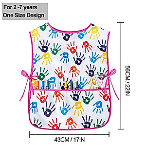 Kids Art Smock Girls Boys Artist Painting Apron with Pockets Sleeveless Smocks for Child 2-7 Years