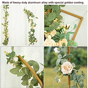 Metal Wedding Backdrop Stand | 6.8Ft & 8Ft Curved Top Wedding Arch Frame | Set of 2 Balloon Flower Backdrop Stands for Ceremony Birthday Baby Shower Anniversary Background Decoration