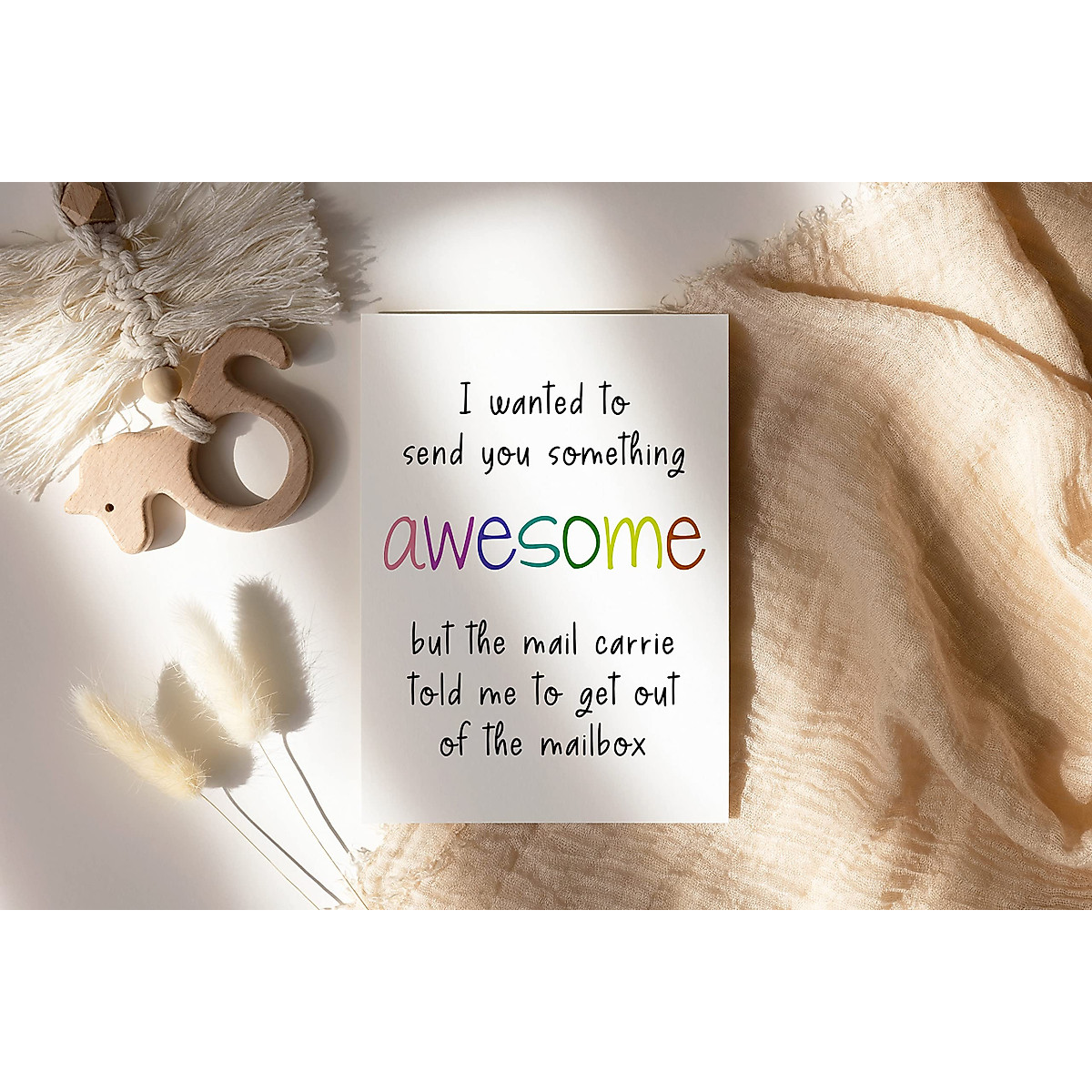 I Wanted To Send You Something Awesome Birthday Card - Funny Long Distance Missing You Card For Friend Or Family - Greeting Card
