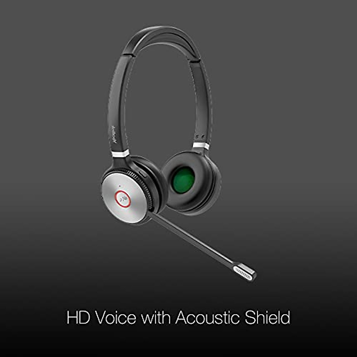 Global Teck Worldwide GTW Yealink WH66 Duo Stereo Teams Certified DECT Headset, Connects to Deskphone, PC/Mac, Softphones - Works with Teams, Zoom, RingCentral, 8x8, Vonage, with Microfiber Included