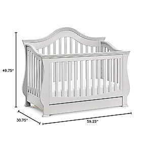 DaVinci Ashbury 4-in-1 Convertible Crib with Toddler Bed Conversion Kit in Cloud Grey, Greenguard Gold Certified