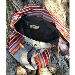 Himalaya Handmade Cotton Shoulder Bag, Unique Tapestry Hippie Crossbody with Dream Catcher Print Hobo Cross body Women bag, Festival bag Sling Boho Bag/Handmade with Love., Multi Colored Orange