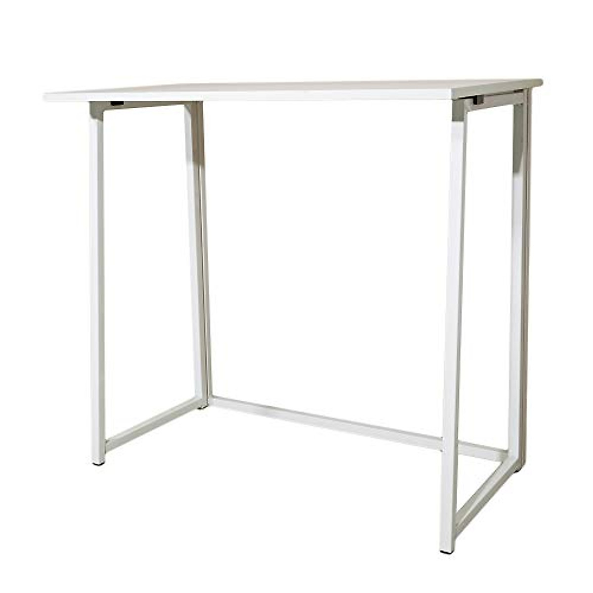 Folding Computer Desk for Small Spaces, Need Assembly Space-Saving Home Office Desk, Foldable Computer Table, Laptop Table, Writing Desk, Compact Study Reading Table (White)