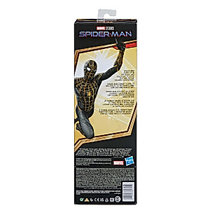 Spider-Man Marvel Titan Hero Series 12-Inch Black and Gold Suit Action Figure Toy, Inspired Movie, for Kids Ages 4 and Up