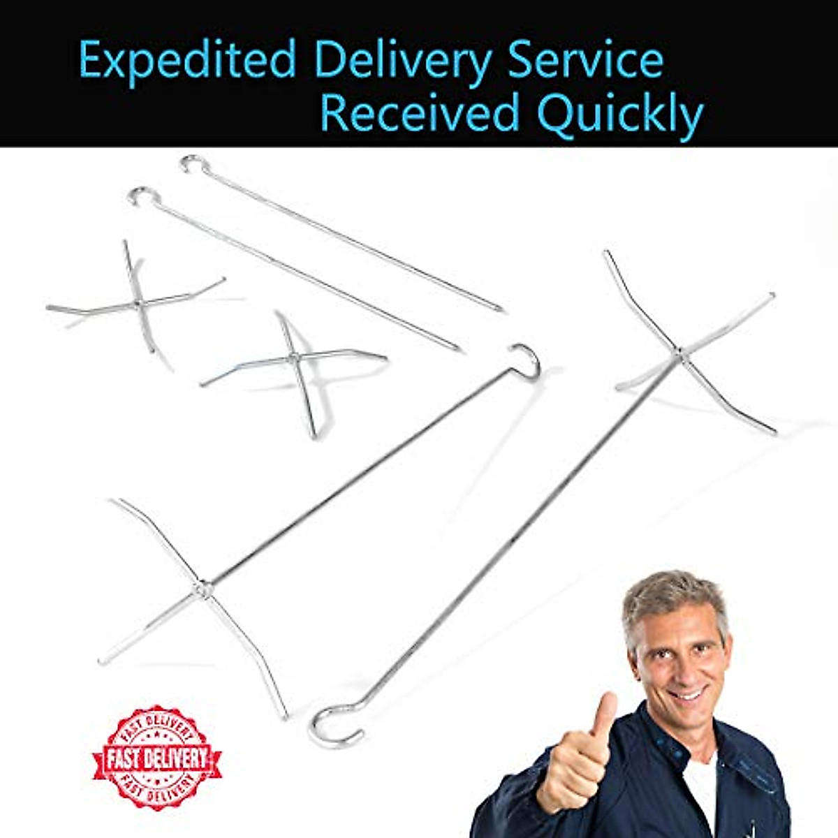 Reyhoar Super Skewers, Poultry Hanger, Turkey Holder, Pit Barrel Bronco Cooker Accessories, Vertical Grill Rack for Smoking Whole Chicken/Turkey, 4-Set with 4 skewers 4 Bases, Silver