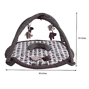 Bacati Elephants Unisex Activity Gym with Mat, Grey