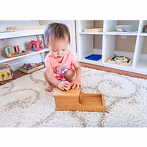 Montessori Object Permanence Box - Wooden Ball Drop Toy for Babies - Develops Spatial Awareness & Cognitive Skills - Engaging and Educational Roll and Play Toy up to 1 Year Old Infant