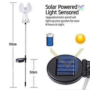 Qualife Solar Angel Lights Outdoor, Garden Gifts for Housewarming Mom Women,Solar Powered Decorative Light for Garden Yard Patio, Cemetery Grave Decorations, 2 Pack.