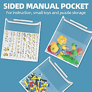 Hoyula 6 Pack Transparent Toy Storage Bag, Clear Toy Organizer Case with Zipper for Blocks Set, Puzzles, Small Toys