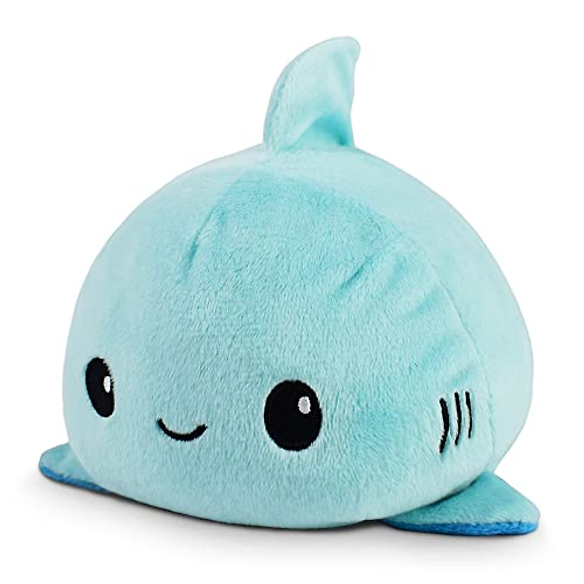 TeeTurtle - The Original Reversible Shark Plushie - Blue - Cute Sensory Fidget Stuffed Animals That Show Your Mood 3.5 inch