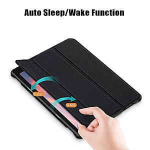 EpicGadget Case for Amazon Fire HD 10 / Fire HD 10 Plus (11th Generation, 2021 Released) - Lightweight Tri-fold Stand Auto Wake/Sleep Folio Cover Case + 1 Screen Protector and 1 Stylus (Black)