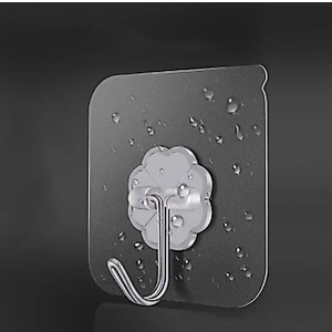 Generic 24 Packs of Hooks for Hanging Transparent and Reusable Seamless Hooks for Multipurpose (Bathroom, Kitchen etc) Self Adhesive Hooks