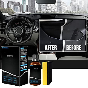 DETTELIN Auto Plastics Parts Refurbishment Agent | 50mL Car Interior Plastics & Leather Restorer, Auto Refurbishment Cleaning Agent Car Cleaner with Sponge