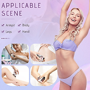 5 in 1 Cordless Electric Razor for Sensitive Skin - Painless Women's Leg, Bikini and Face Hair Remover - Waterproof Wet/Dry Shaver and Trimmer