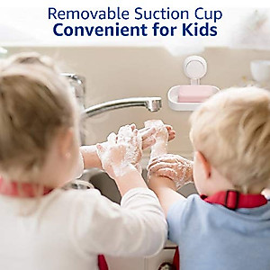 SWAMTIK Corner Shower Caddy with Soap Dish Suction Cup Shower Shelf for Shower Wall Corner Caddy No Drilling Shower Soap Holder for Bathroom Bathtub - White