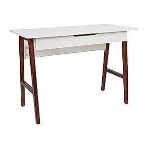 Flash Furniture Computer Desk - White Home Office Desk with Storage Drawer - 42" Long Writing Desk for Bedroom
