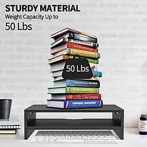 Zimilar Dual Monitor Stand Riser, Monitor Stand with Adjustable Length and Angle Monitor Stand Riser, 2 Tiers Laptop Computer Monitor Riser for PC Screen