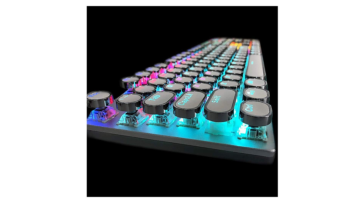 CHICHEN Retro Steampunk Gaming Keyboard with Backlit | Silver-Blue Switches