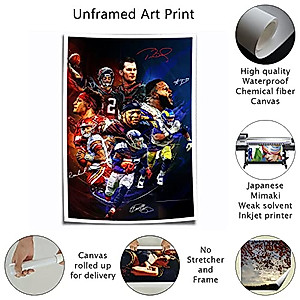 Football Superstar Poster Posters Print Canvas Wall Art Decor for Boys Room Bedroom Sports Painting Picture NOUCAN (16x24inch-Unframed,A)