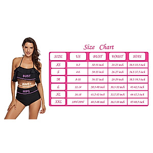 A Seed Women's Swimsuit 2 Piece Bikini Set Bathing Suit High Waist Black White Red Birds Vintage Crane