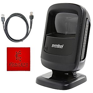 DS9208 ZEBRA Motorola Symbol Digital Handsfree 1D/2D Barcode Scanner with USB Cable and Microfiber Cleaning Cloth - High Performance Scanning, Compact Design, 1-Year Warranty, Standard Range (Renewed)
